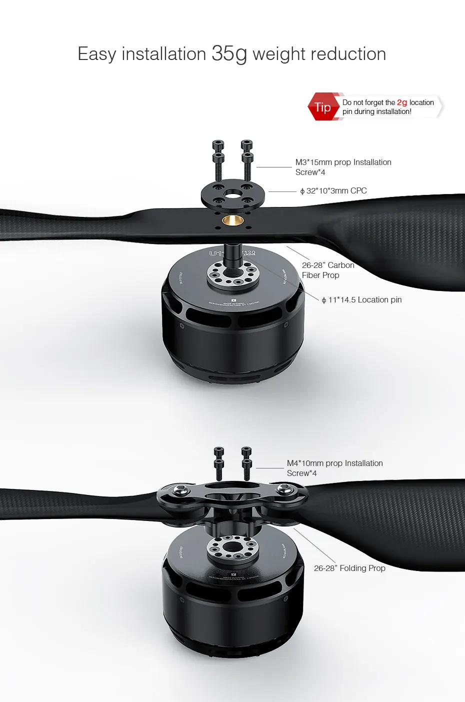 T-motor U11 Ii Kv120 Heavy Lift Drone Motors Brushless Motor For 100kg ...