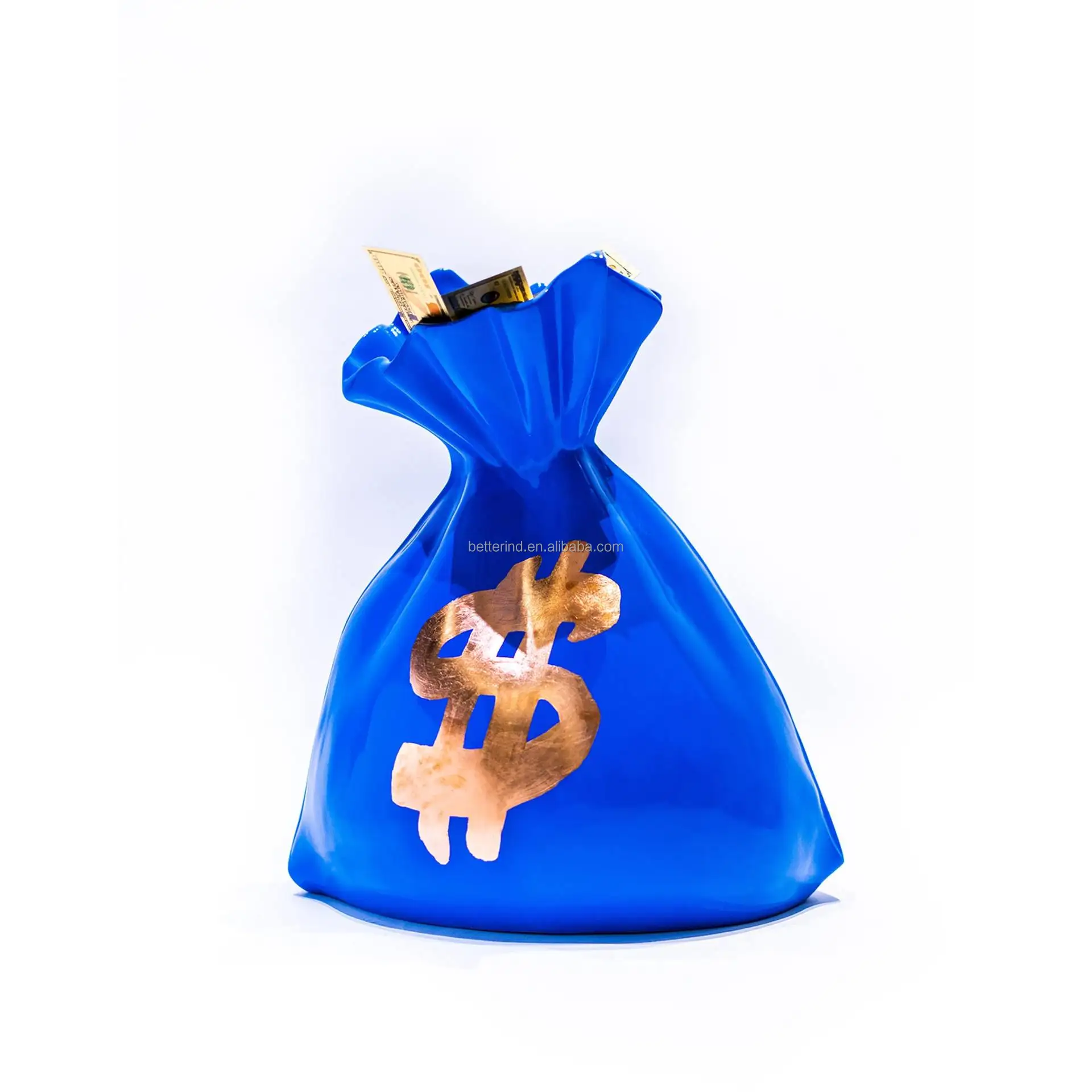 Custom Life Size Resin Money Bag Statue for Home & Office