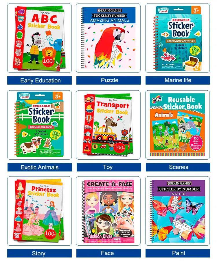 Kids Release Paper Sticker Book - Vintage Kawaii Cartoons