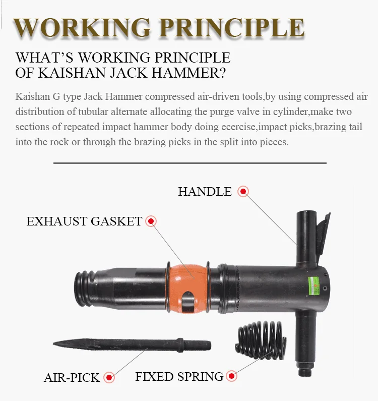 Kaishan G10 G15 G20 Pneumatic Pick Jack Hammer Iron Air Pick for Road ...