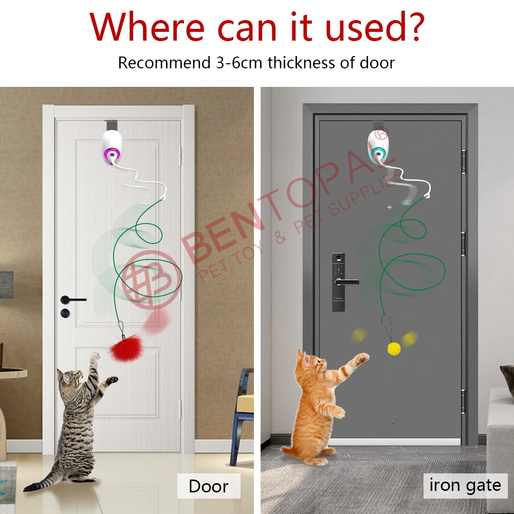 Automatic Cat Toy Interactive Elastic String With Feather Cat Catching ...