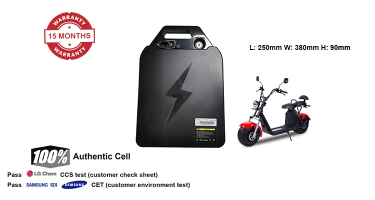 Plastic Black Lithium Battery 60v 20ah For Citycoco Scooter Citycoco ...