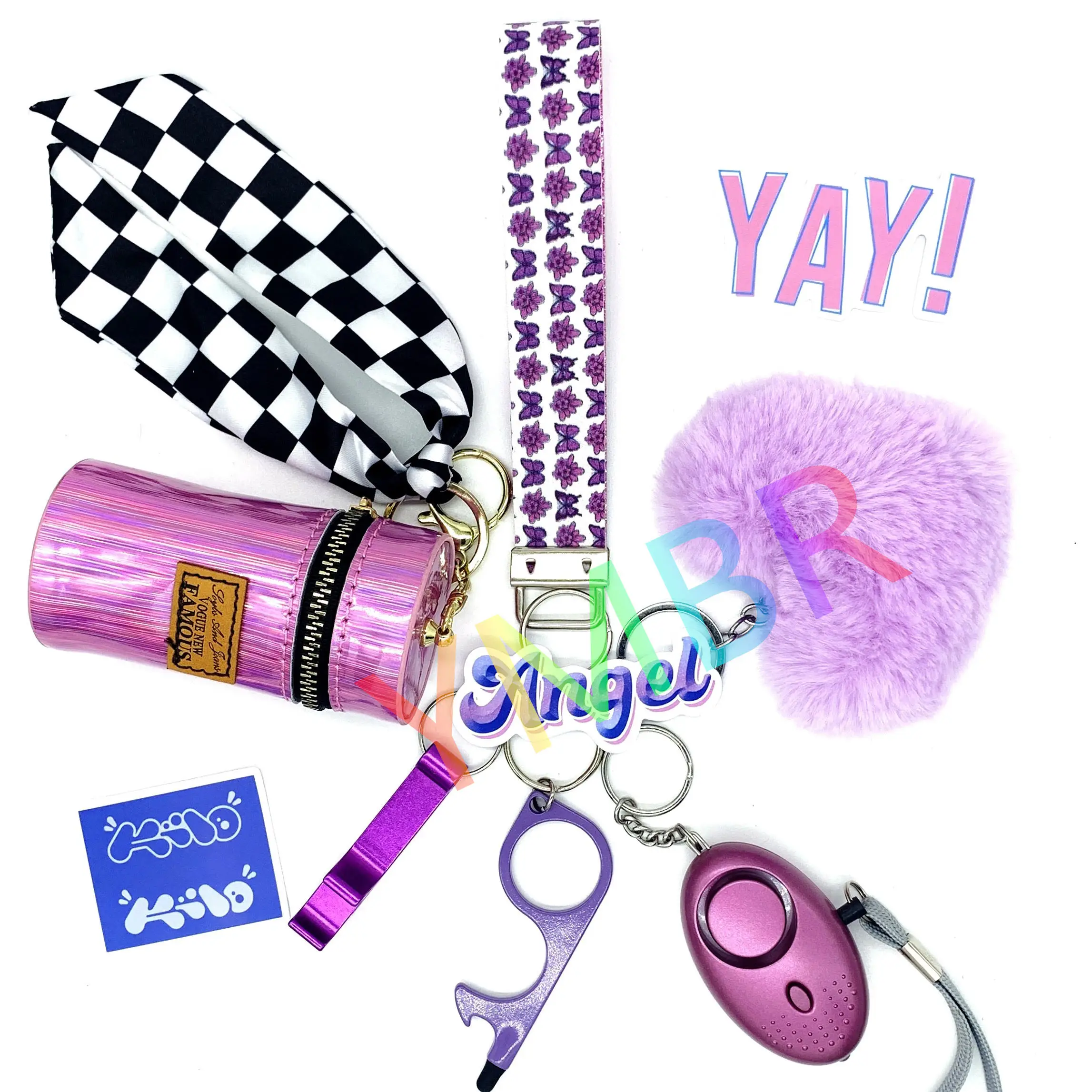 Wholesale Female Emergency Self Defense Safety Alarm Keychain Set ...