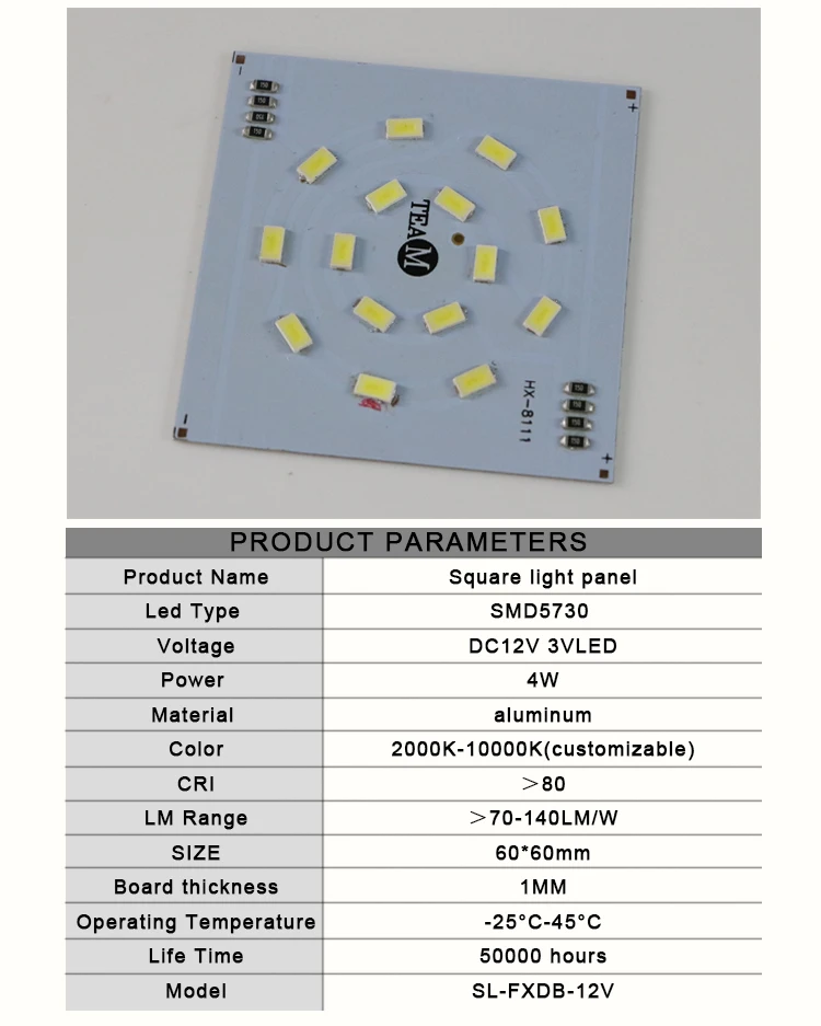 Square Light Board Pcb Aluminum Substrate Dc12v Pcb Board 45leds For ...