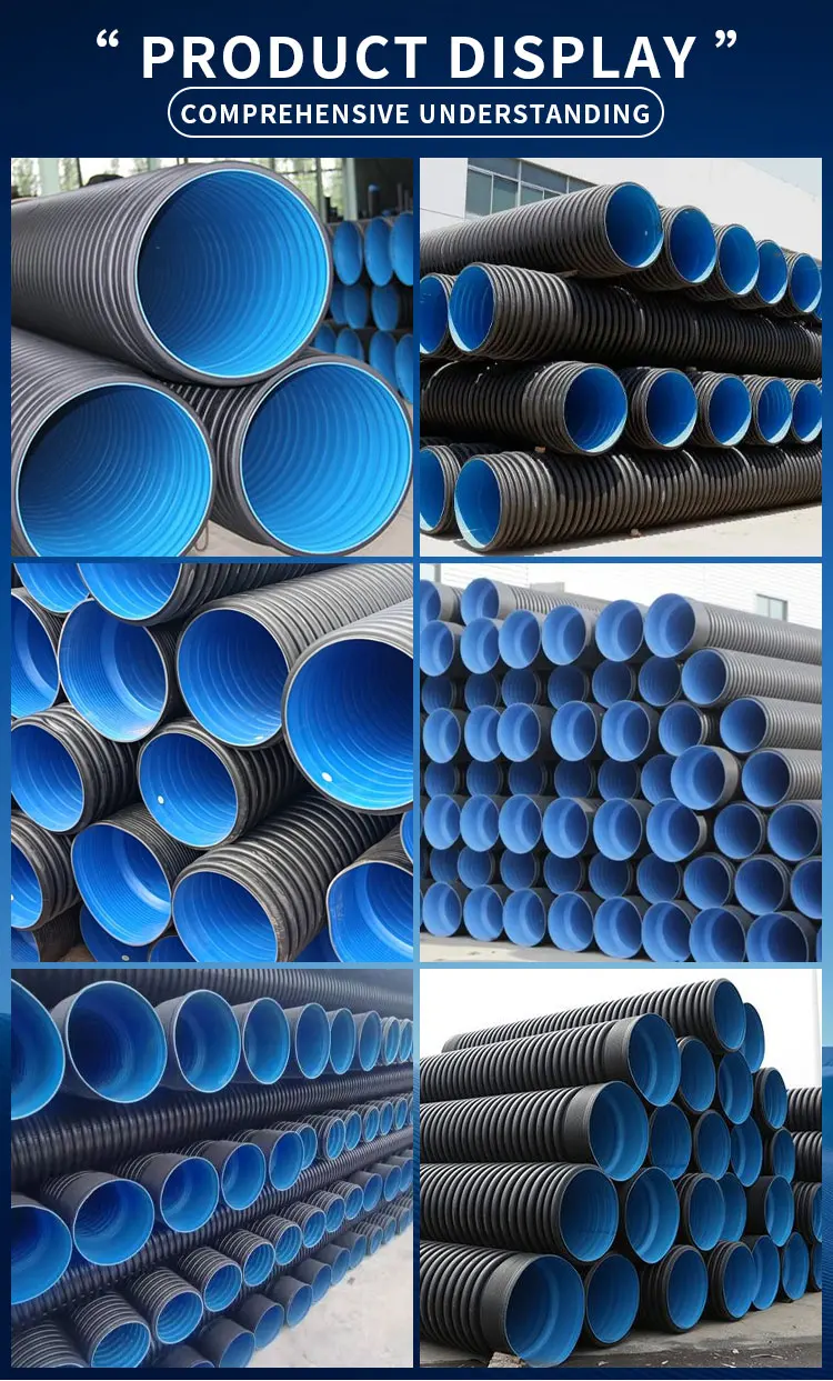 Hdpe Plastic Sewage/ Drainage/ Irrigation Culvert Tubes Sn8 Hdpe Corrugated Double Layer Pipe ...