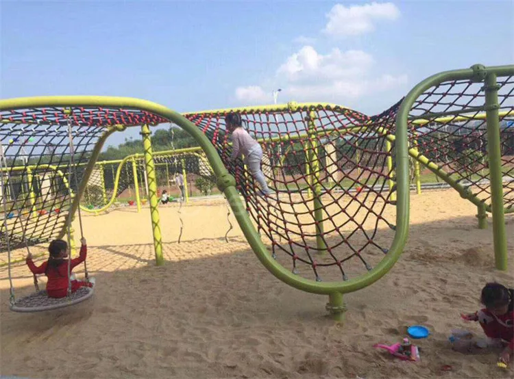 Popular Playground Amusement Facility Wood Climbing Net Rope Bridge ...