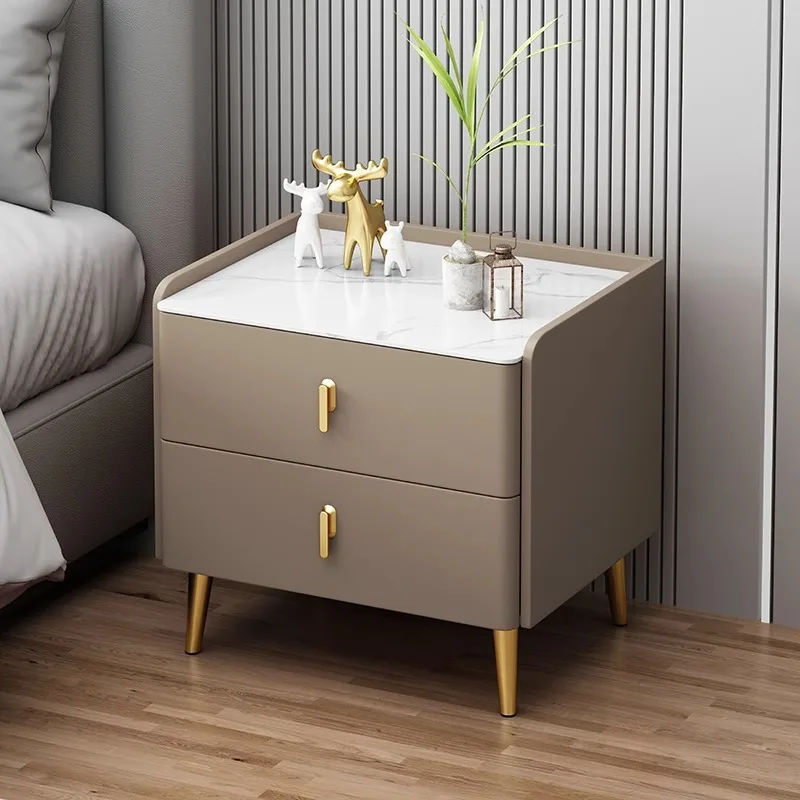 Multi Function Bedside Table Minimalist Solid Wood Model Bedroom ...