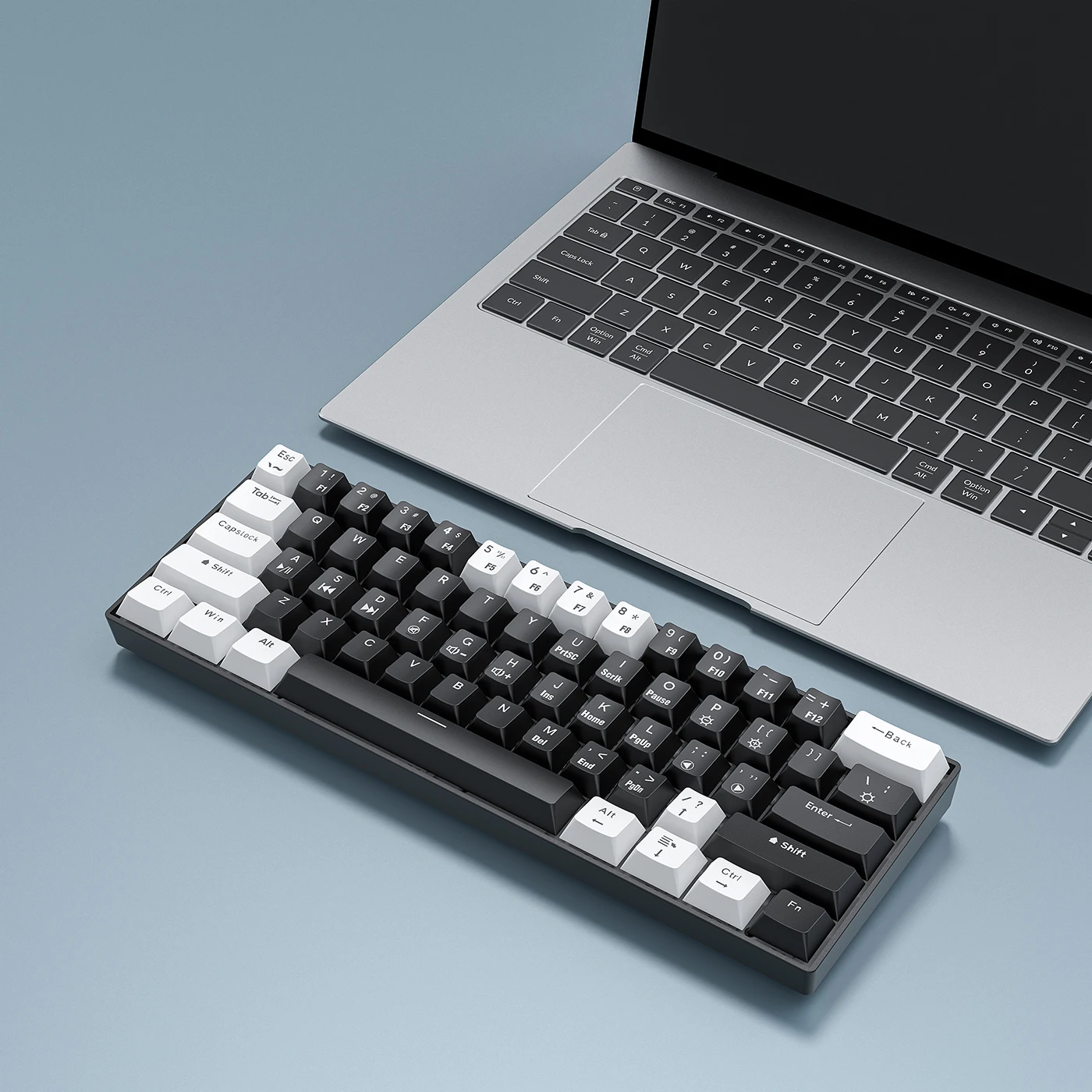 Professional Gamer Blue Switches 60 Percent Gaming Keyboard 61 Keys ...