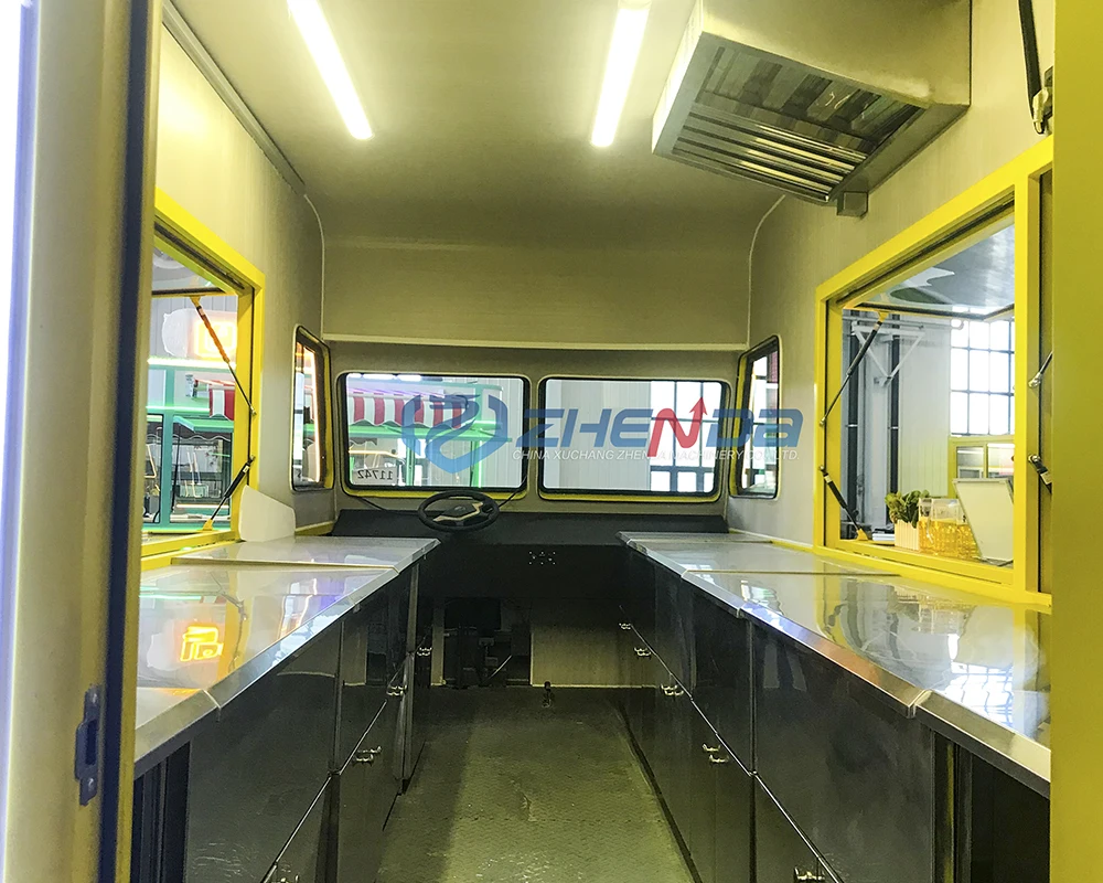 Customizable Full Kitchen Snake Food Cart Fast Food Trailer Van for ...