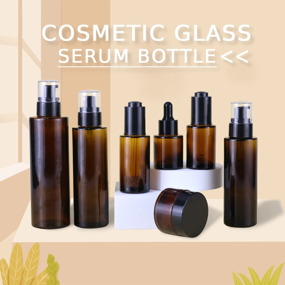 Amber Toner Bottles - Durable & Versatile Storage Solutions
