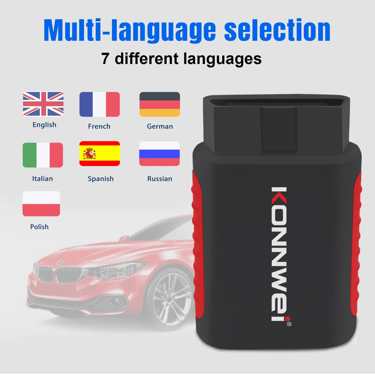 Multi-system Bluetooth Obd2 Car Scanner Konnwei Kdiag Escanner ...