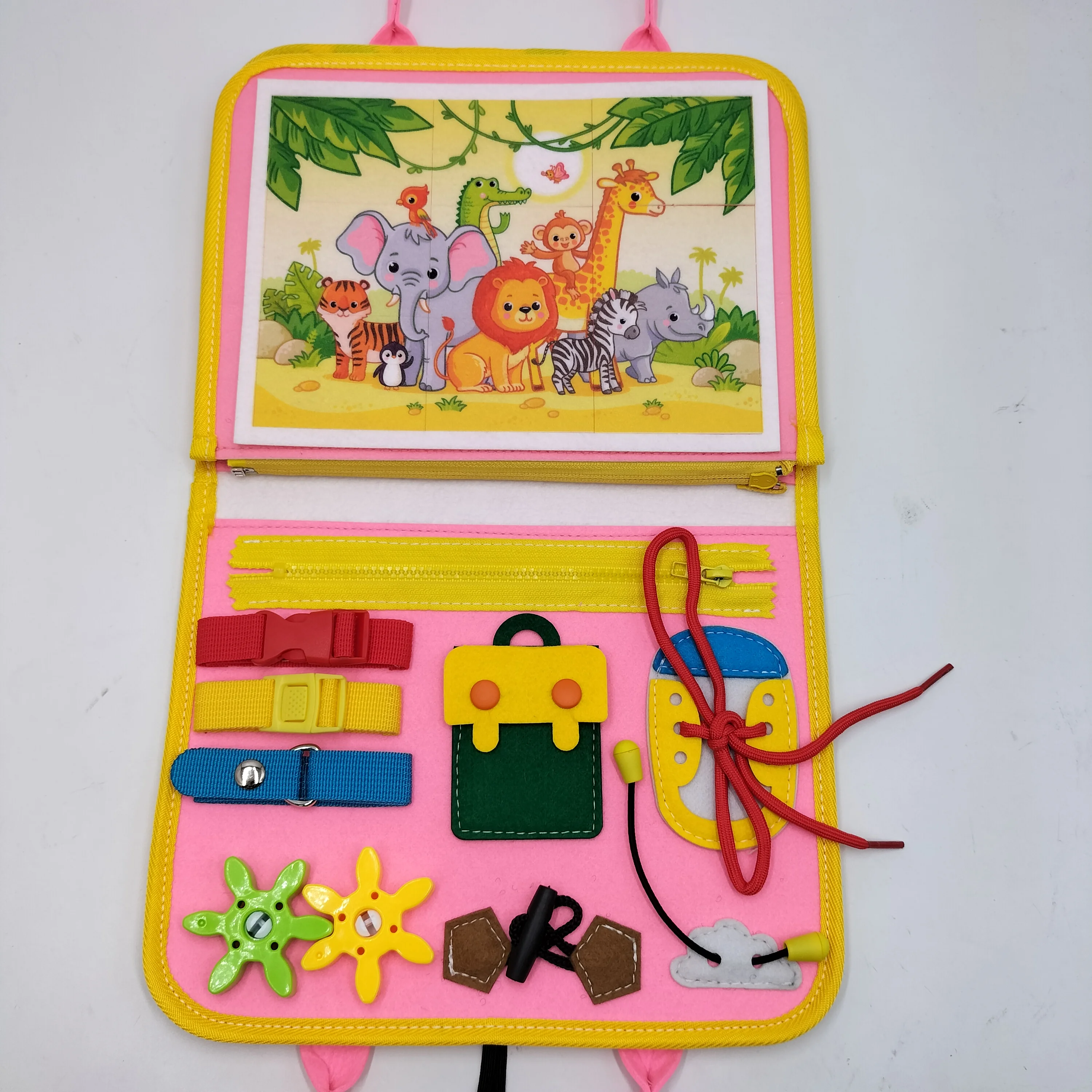 Children Felt Busy Learning Board Baby Life Skills Exercise Board Felt ...