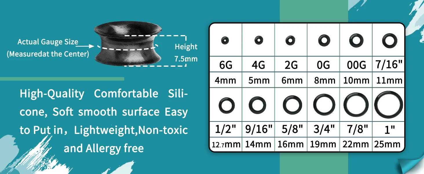 Silicone Ear Gauges Flesh Tunnels Plugs Stretchers Expander Double ...