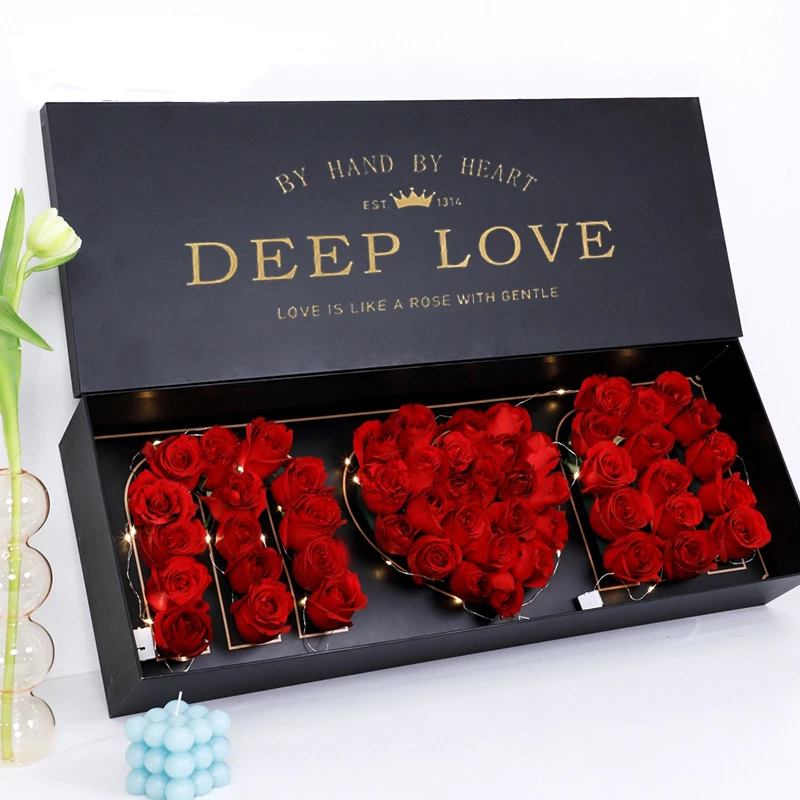 Flower Box Preserved Rose Floral Mothers Day Heart Wholesale Square ...