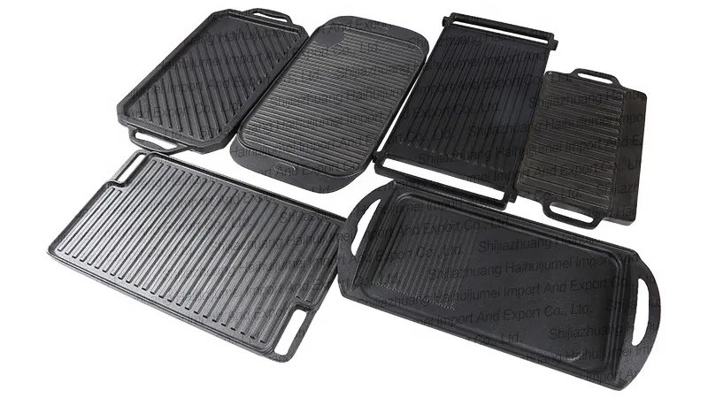 Rectangle 2 In 1 Reversible Meat Grill Plates Beefeater Barbecue Cast ...