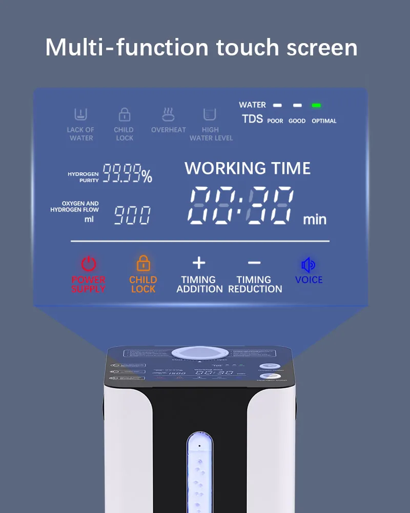 900ml/min Hydrogen Generator Inhalation Hydrogen Maker High Flow ...