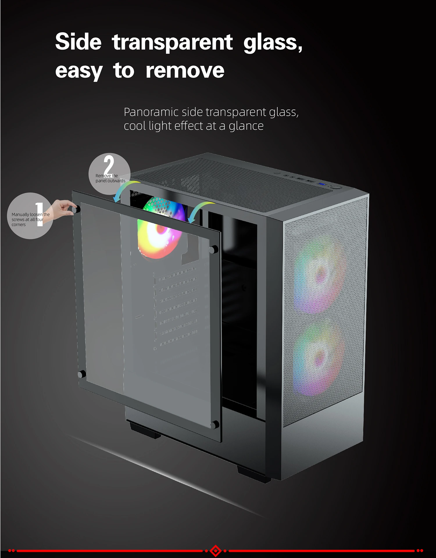 X8 NEW Design Game Pc Case - ATX Tempered Glass Computer Case