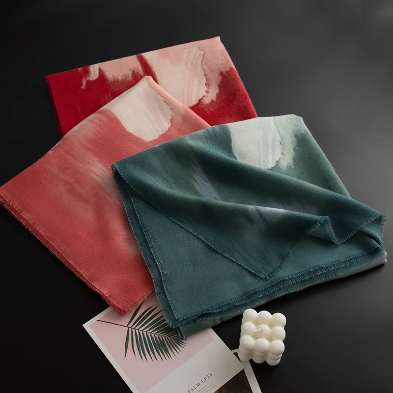 Custom Printed Luxury Thick New Designer Warm Soft Neck Shawls And ...