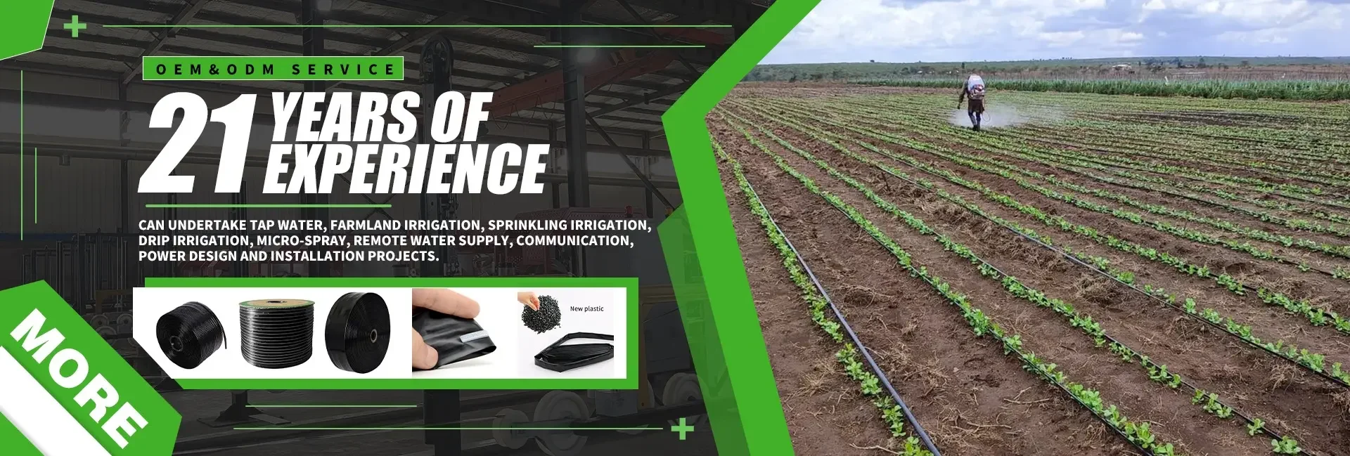 1 Hectare Kit Drip Tape System 16mm Double Hole Drip Tape Drip Irrigation Pipe For Agricultural ...