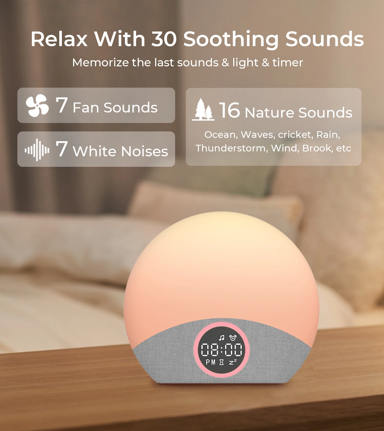 Hi-fid 2023 New Design Sleep Aid Light To Rise Sleep Trainer Alarm ...