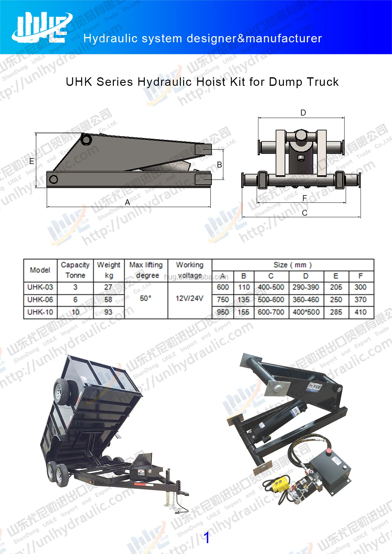 Hydraulic Scissor Hoist Kit Hydraulic Cylinder And Hydraulic Power Units For Trailer 13000ib 6 ...