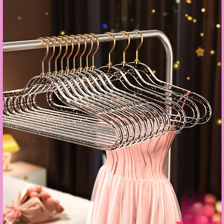 Glitter Coat Hangers Acrylic Transparent Plastic Non-slip Hangers ...
