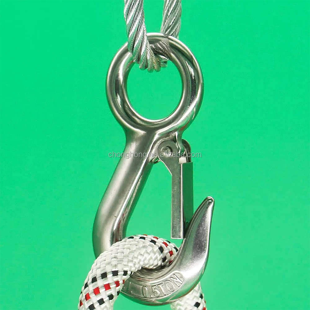 Heavy Duty Round Fast Eye Safety Snap Hook Rigging Accessory 0.5T Grab ...