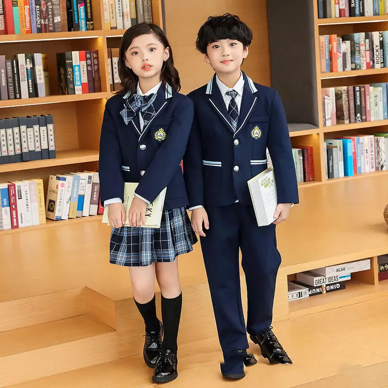 British Primary School Uniform Class Uniform Plaid Three-piece ...