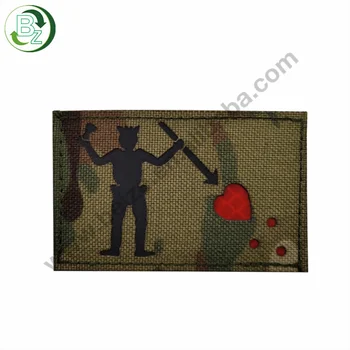 Blackbeard Pirate Flag Ir Infrared Reflective Tactical Patch With Hook ...