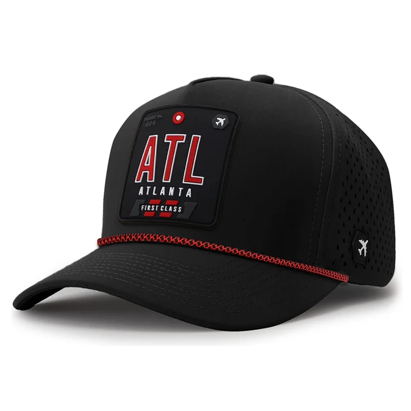 5 Panel Snapback Cap With Rope Custom Hats With Laser Cut Vented Holes ...