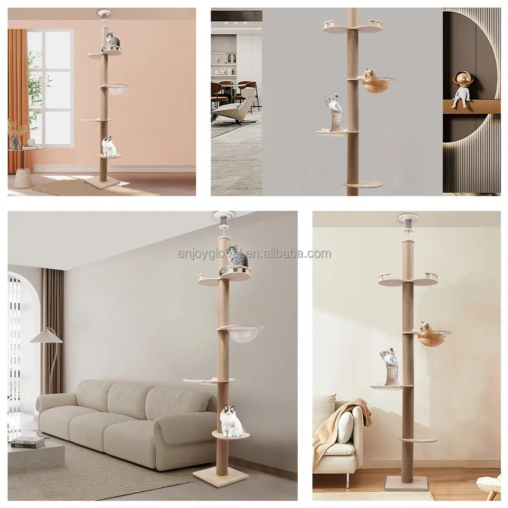 Customizable Wood Cat Tree - Climbing & Storage Furniture