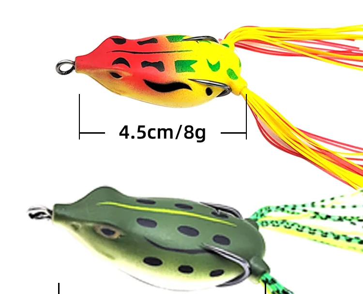 YONGXU Topwater Frog Lures - Realistic 3D Rubber Soft Bait
