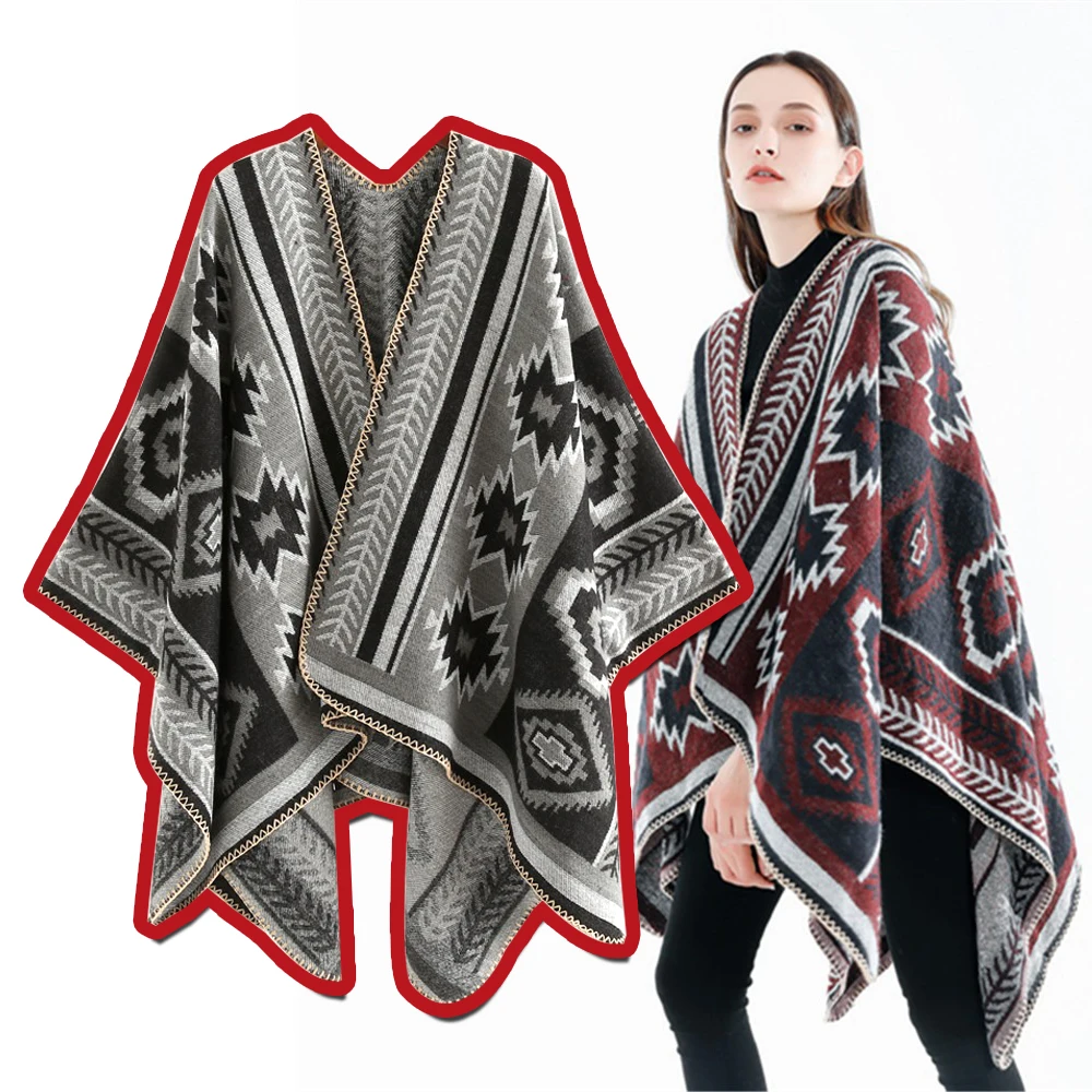 Luxury Brand Ponchos Coat 2023 Warm Scarves Women Winter Warm Shawls ...