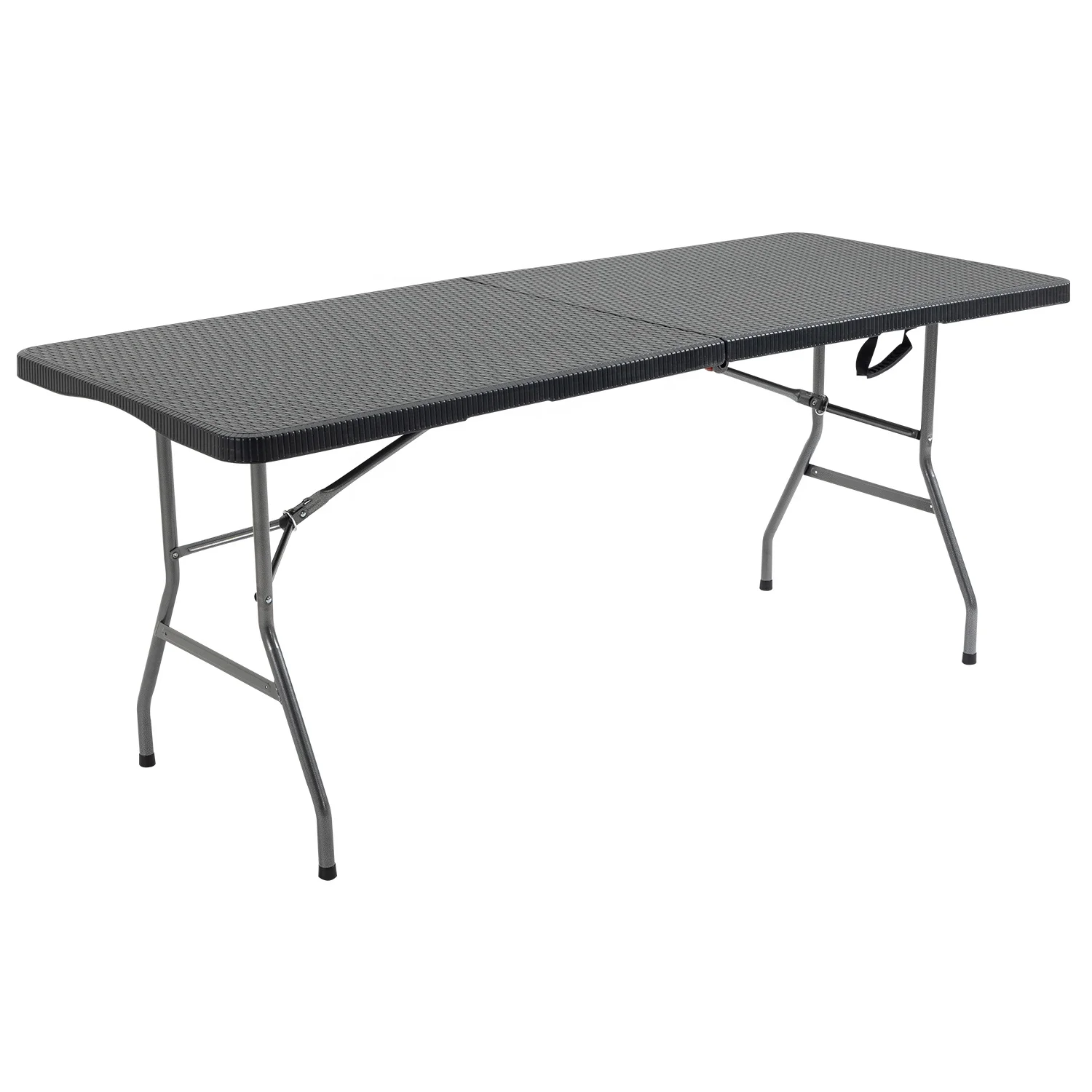 Alinunu 6 Feet Black Folding Table,Outdoor Portable Folding Table With ...