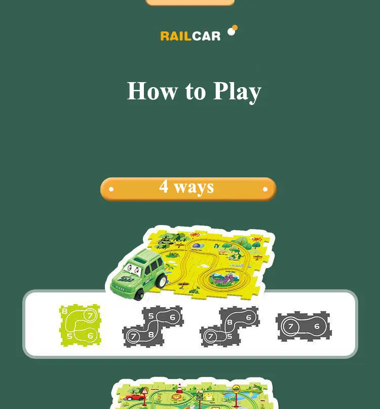 Logic Board Game Kids Jigsaw Puzzles Race Car Track Toys Slot Rail Toys ...