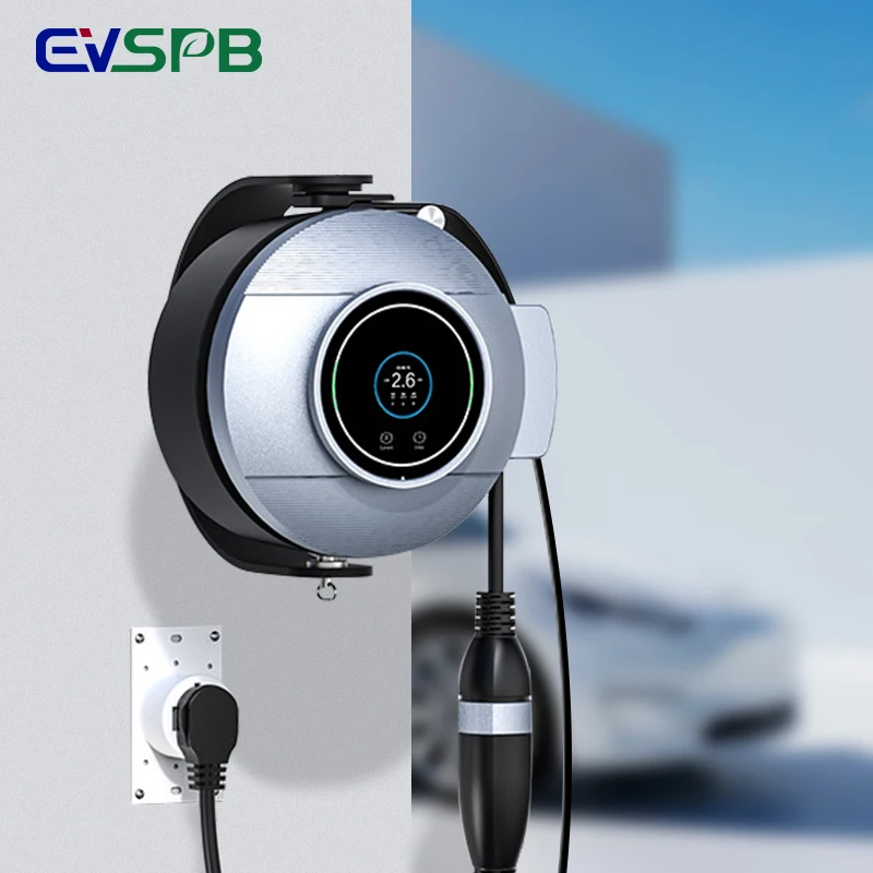 Cable Reel Retractable Ev Charger Home Charging Station New Condition ...
