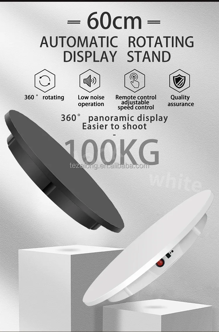 60cm Motorized Rotating Display Stand - 360° Turntable Spinner, Max ...