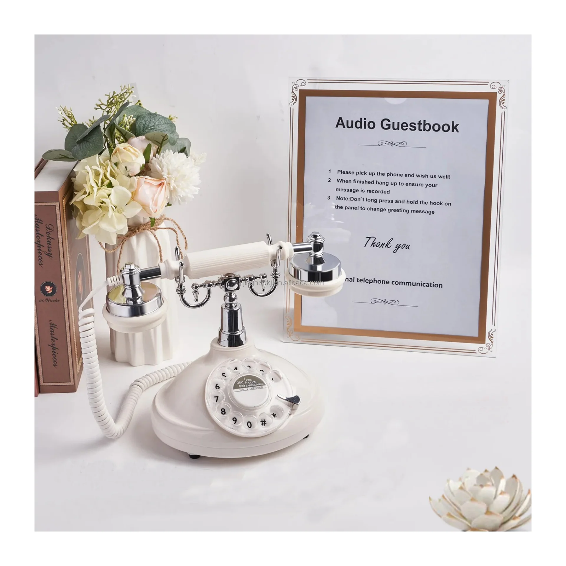 Rotary Wedding Guestbook Oval Advanced Audio Phone Message Recording ...