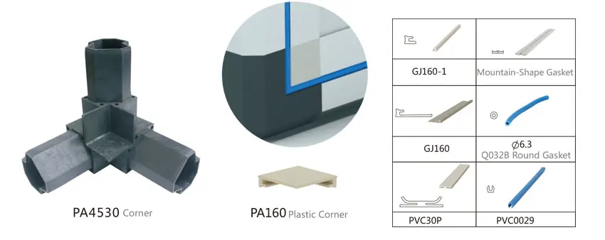 AHU Pentapost Frame Components - Three Way Nylon Corner