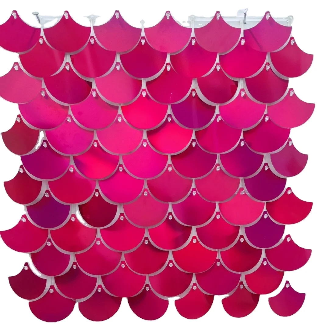 4d Fan-shaped Shiny Shimmer Sequin Panel Wall Glitter Birthday Party ...