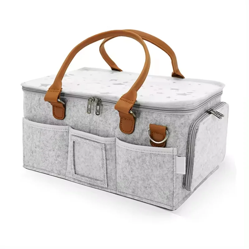 Portable Multi Pockets Felt Baby Nursery Diaper Caddy Organizer Mummy ...