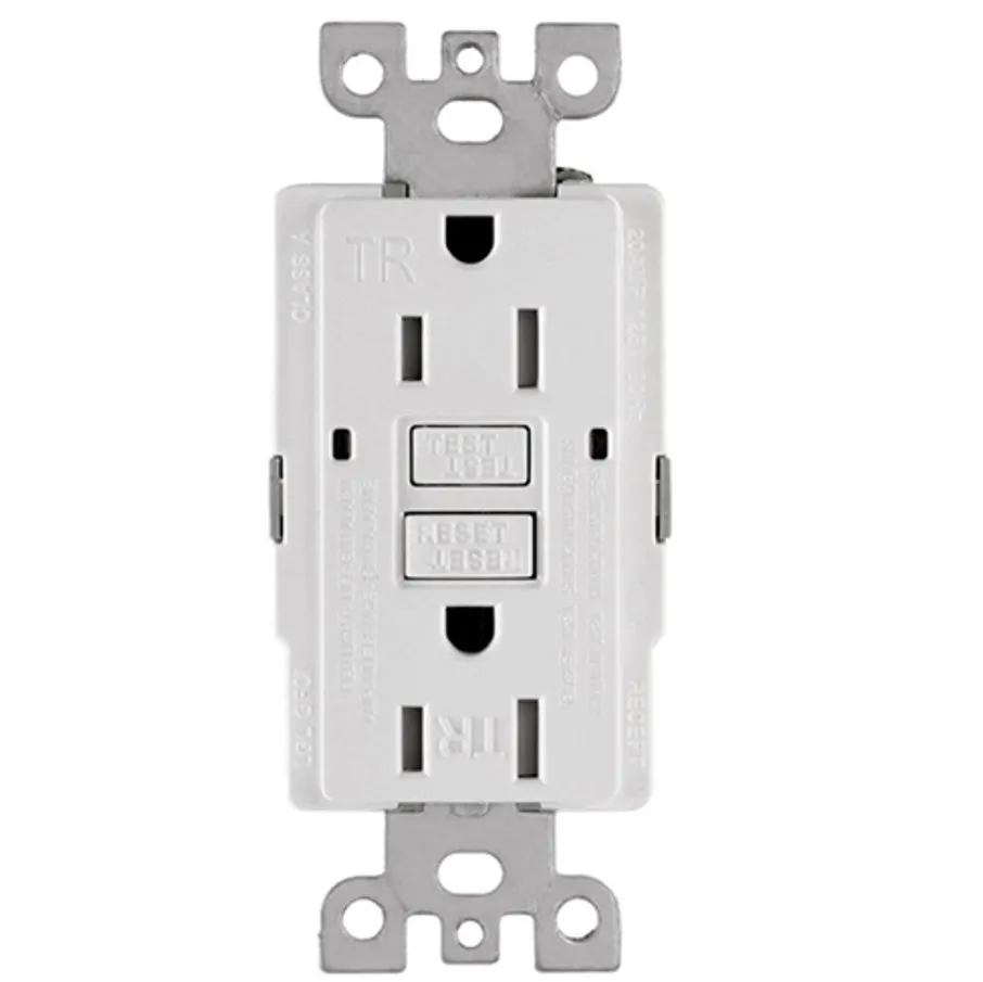 American Smart Socket Self Test Duplex 15amp 125v Gfi Tr Tamper ...