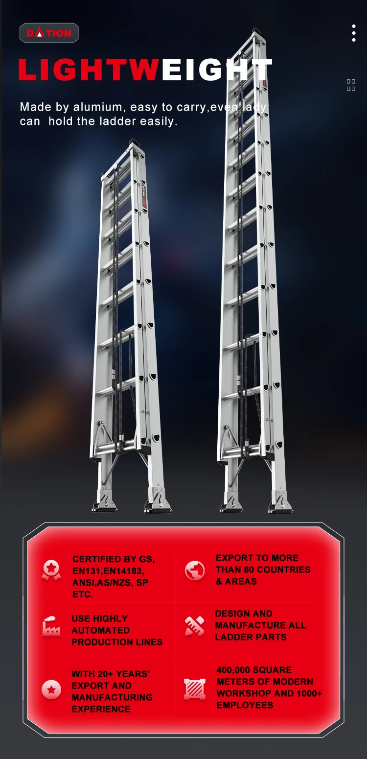 High Quality Telescopic Aluminium Alloy Ladder Rubber Feet Telescoping ...