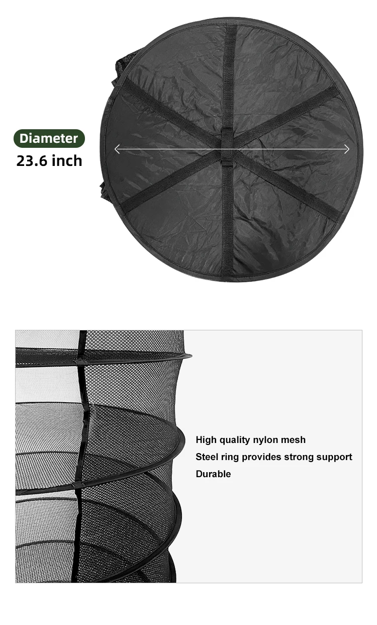 8 Tier 60cm Diameter Detachable Greenhouse Hanging Drying Rack Drying ...