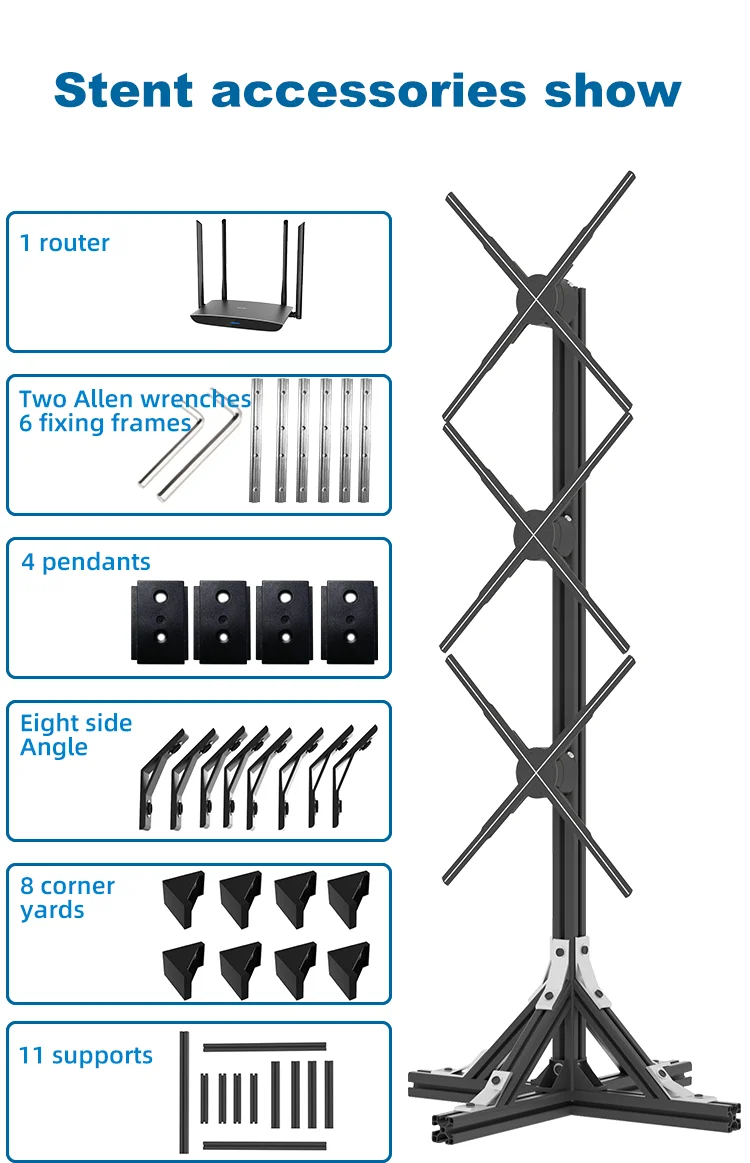 3x3 Holographic Fan Splicing Display Cabinet 2*3 3d Hologram ...
