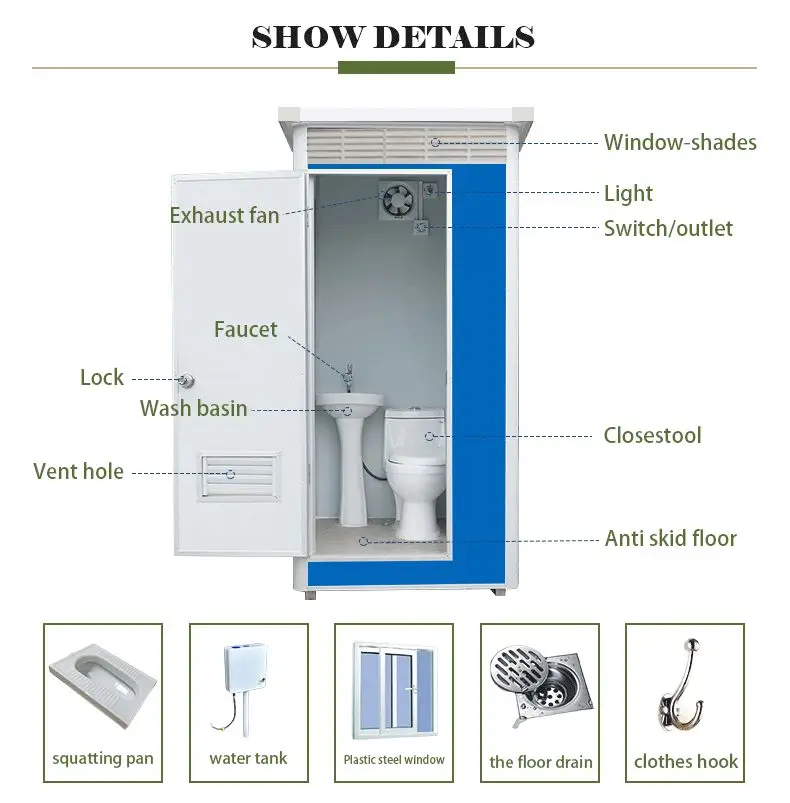 Movable Temporary Mobile Shipping Container Toilet Portable Toilet ...