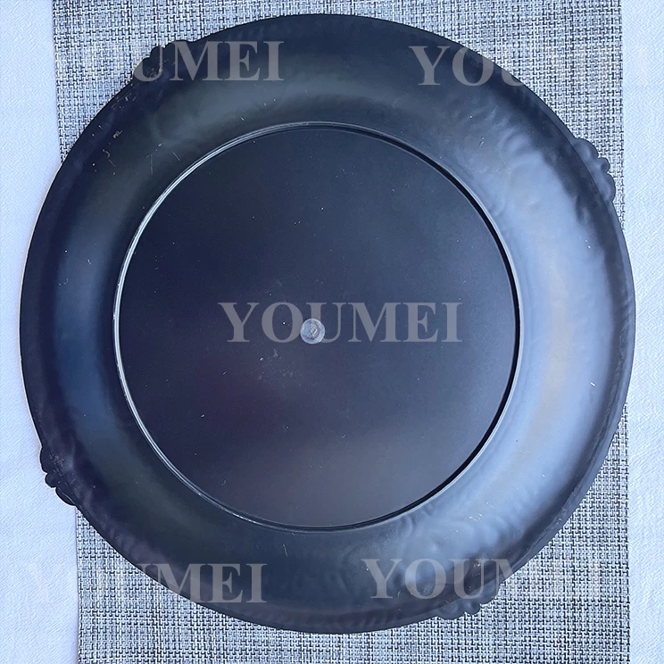 Luxury Placas De Cargador Para Boda Baroque Elegant Round Pink Embossed ...