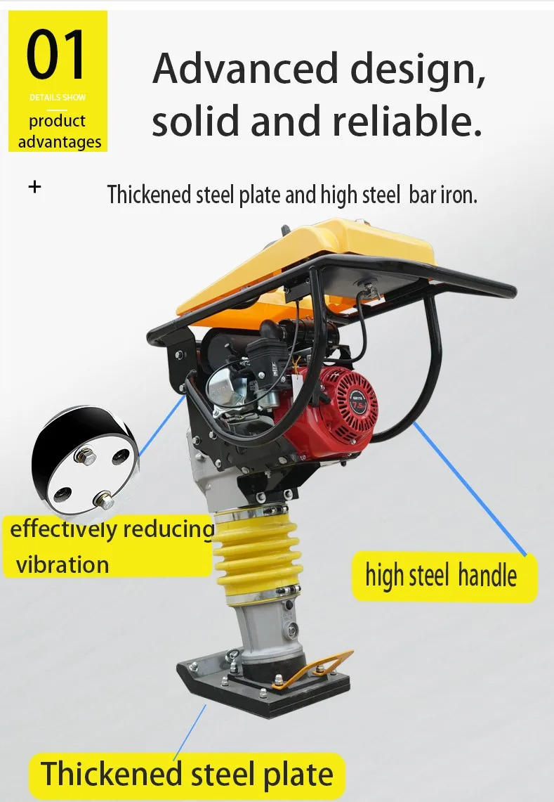 Gasoline Tamping Rammer Soil Impact Vibrating Tamper - Buy Gasoline ...