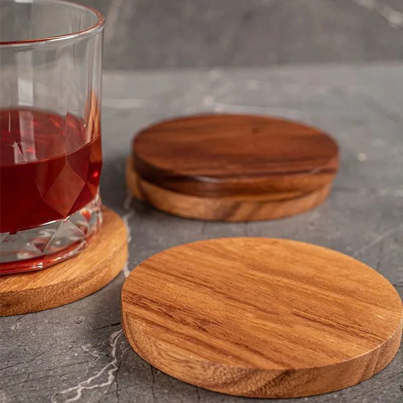 Simple and Classy Acacia Wooden Drink Coasters in Dark Brown| Alibaba.com