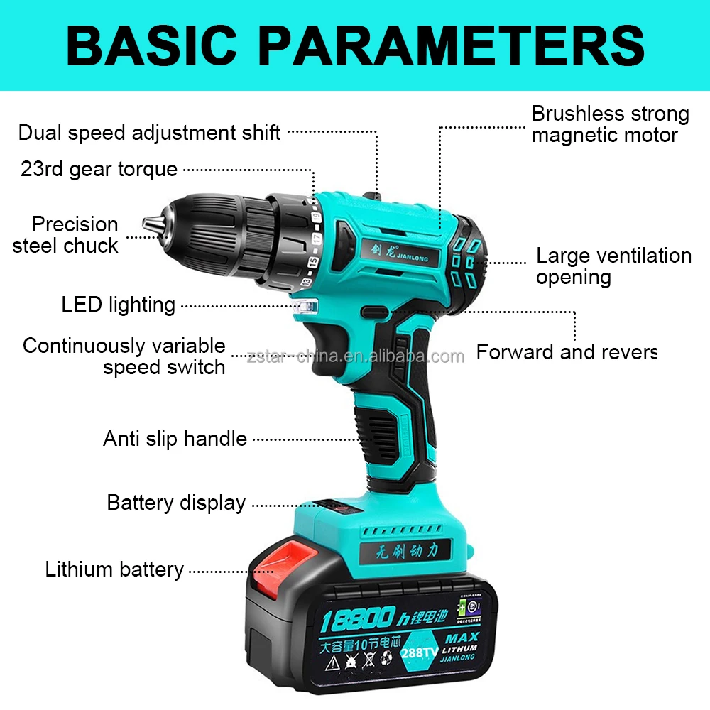 Factory Price Lithium Electric Rechargeable Drill With Charging Base ...